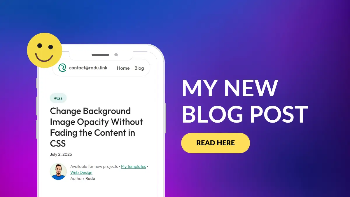 Change Background Image Opacity Without Fading the Content in CSS - Radu.link
