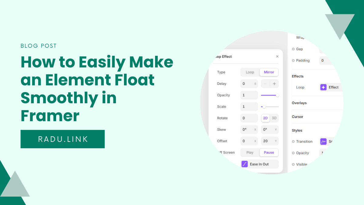 How to Easily Make an Element Float Smoothly in Framer - Radu.link How to Easily Make an Element Float Smoothly in Framer - Radu.link